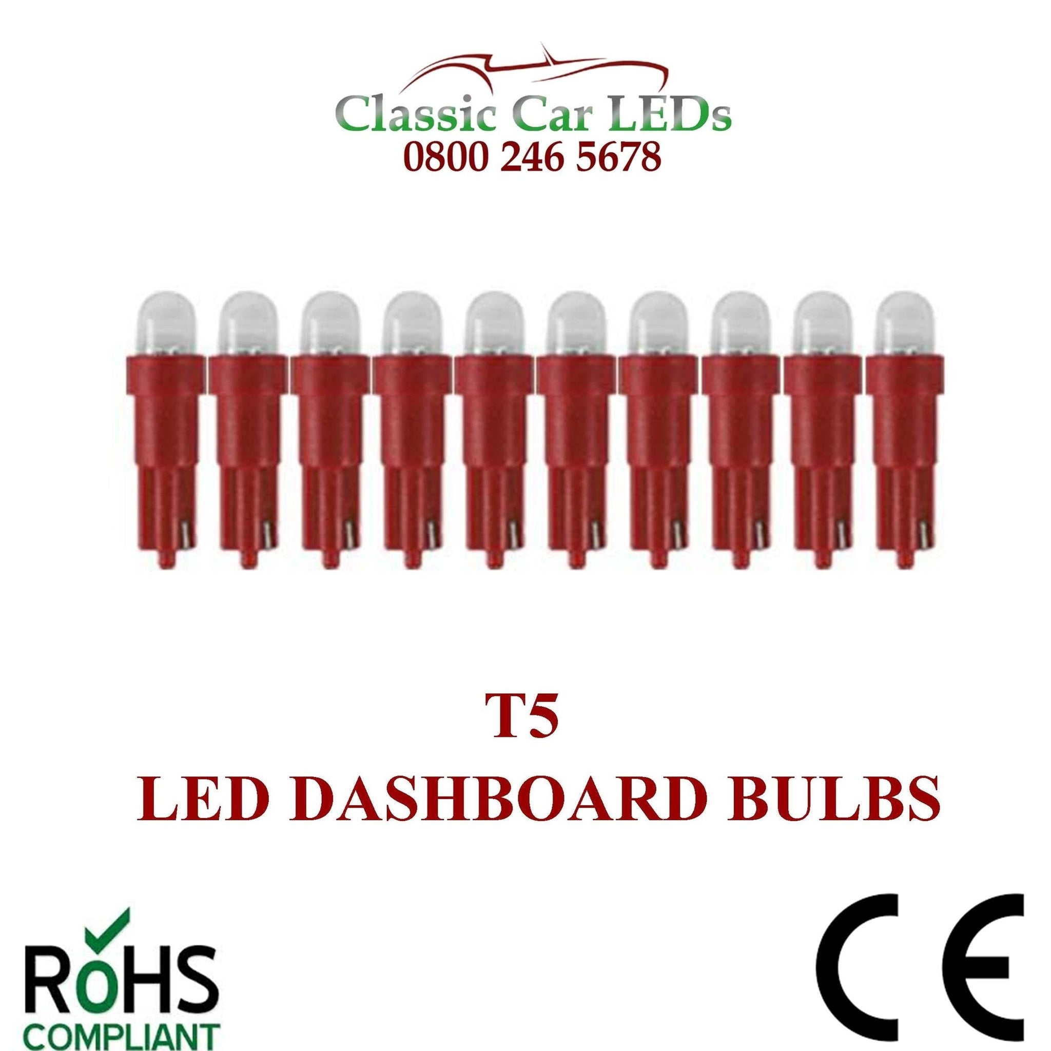 10 x 286 T5 LED DASHBOARD UPGRADE BULBS VARIOUS COLOURS – Classic Car ...
