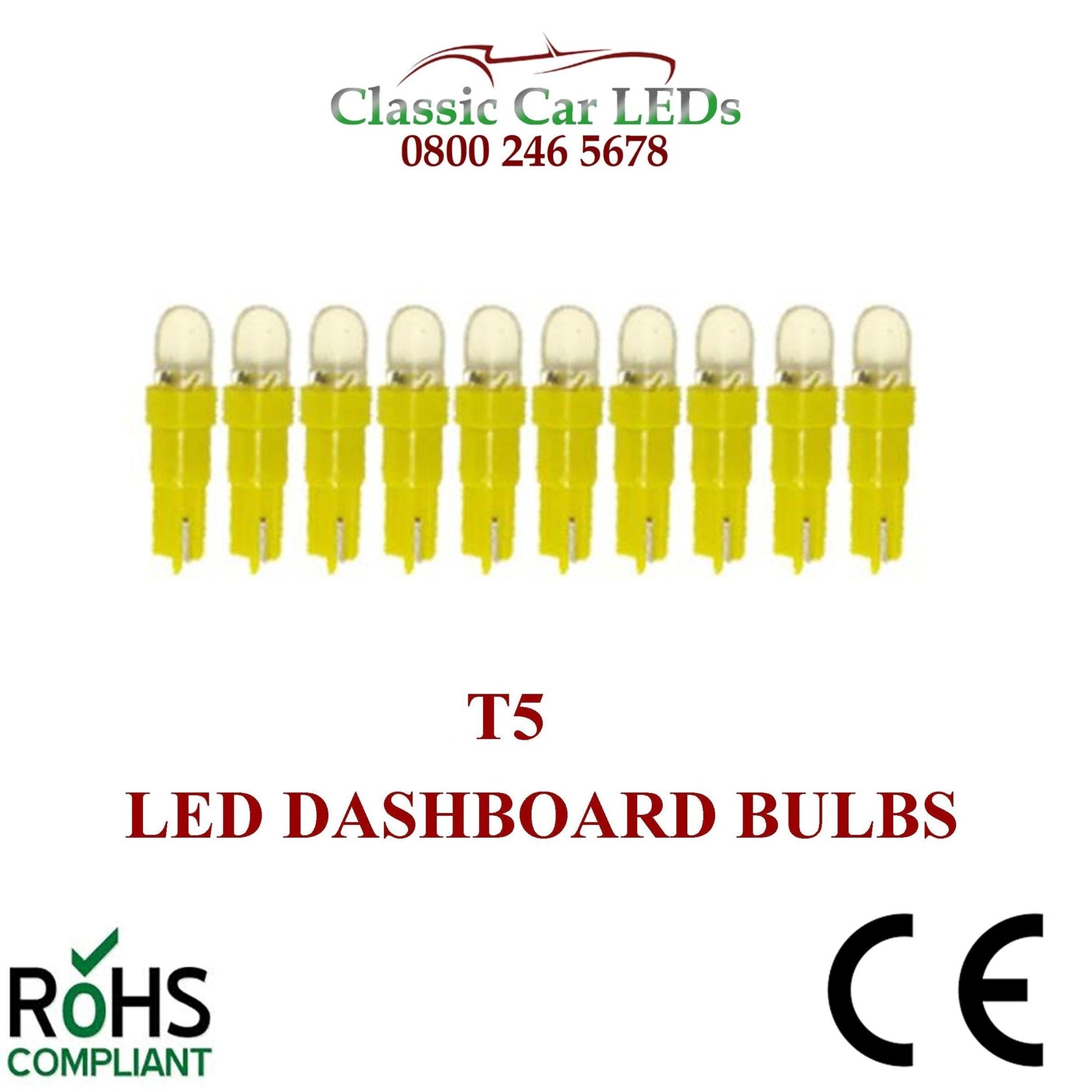 10 x 286 T5 LED DASHBOARD UPGRADE BULBS VARIOUS COLOURS – Classic Car ...