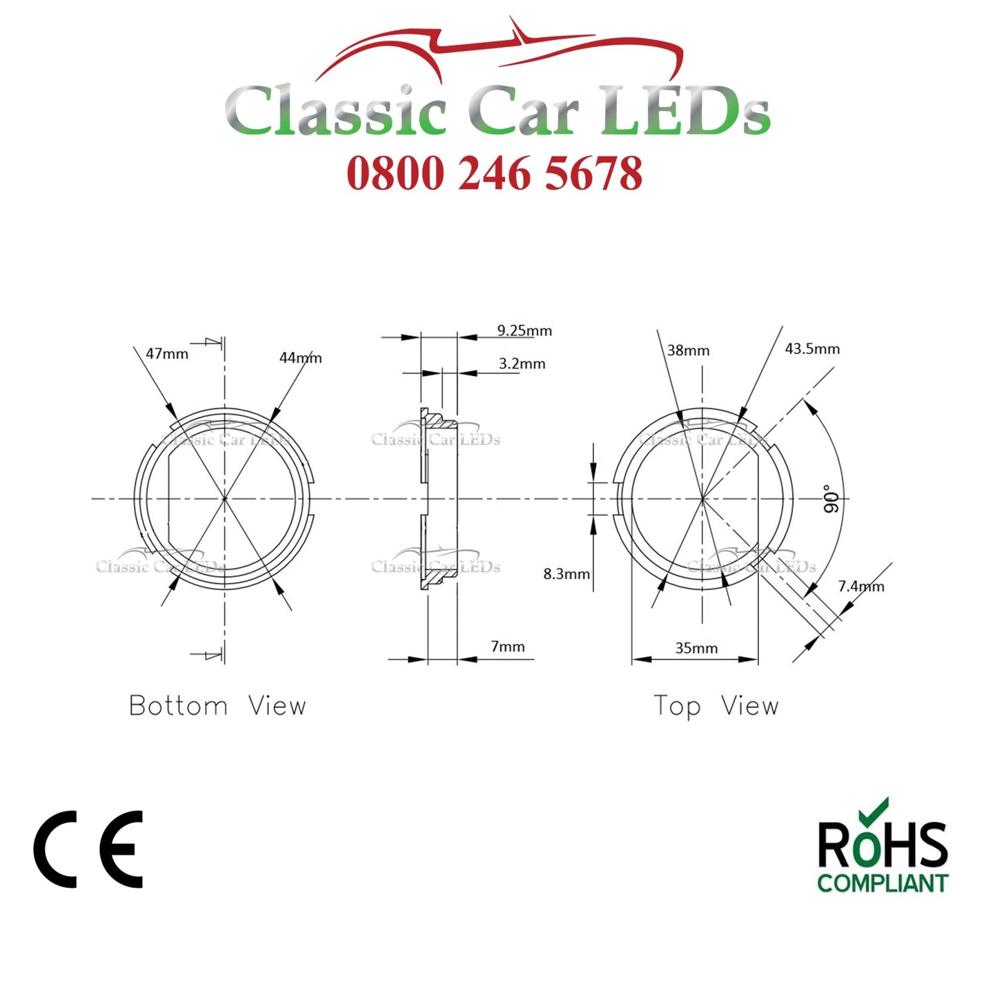 P45T R2 H5 HB12 to P43T H4 BULB ADAPTER – Classic Car LEDs Ltd